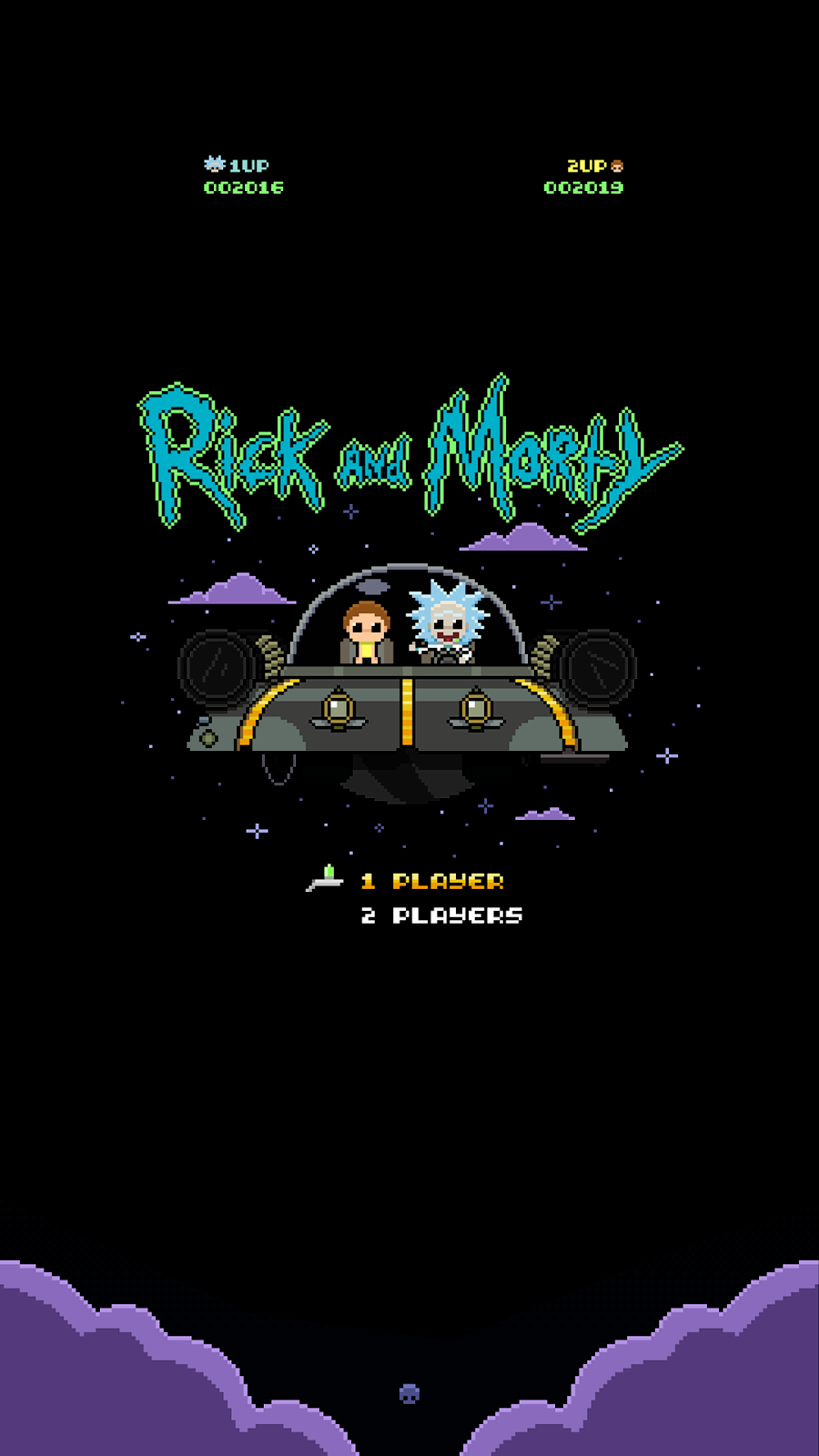 Rick and Morty 8-bit game black wallpaper hd