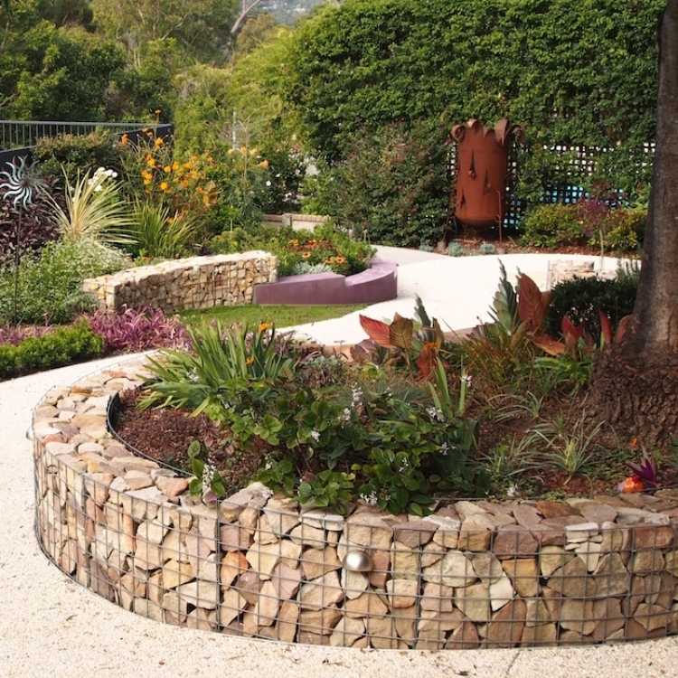 Create a massive elevated and round Gabion garden - 20 creative ideas ...