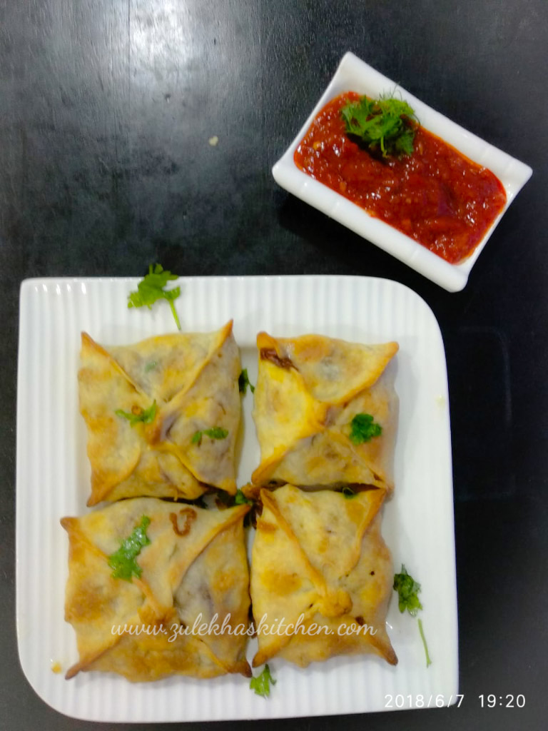 Recipe Of Chicken Chinese Samosa / Chicken Chinese Samosa squares