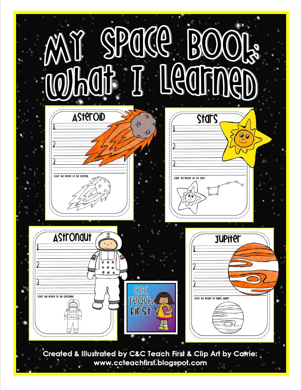 Clip Art by Carrie Teaching First: "My Space Book: What I Learned"