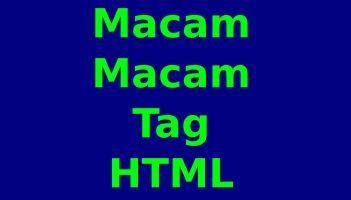 Macam Macam Tag dan Fungsinya dalam HTML