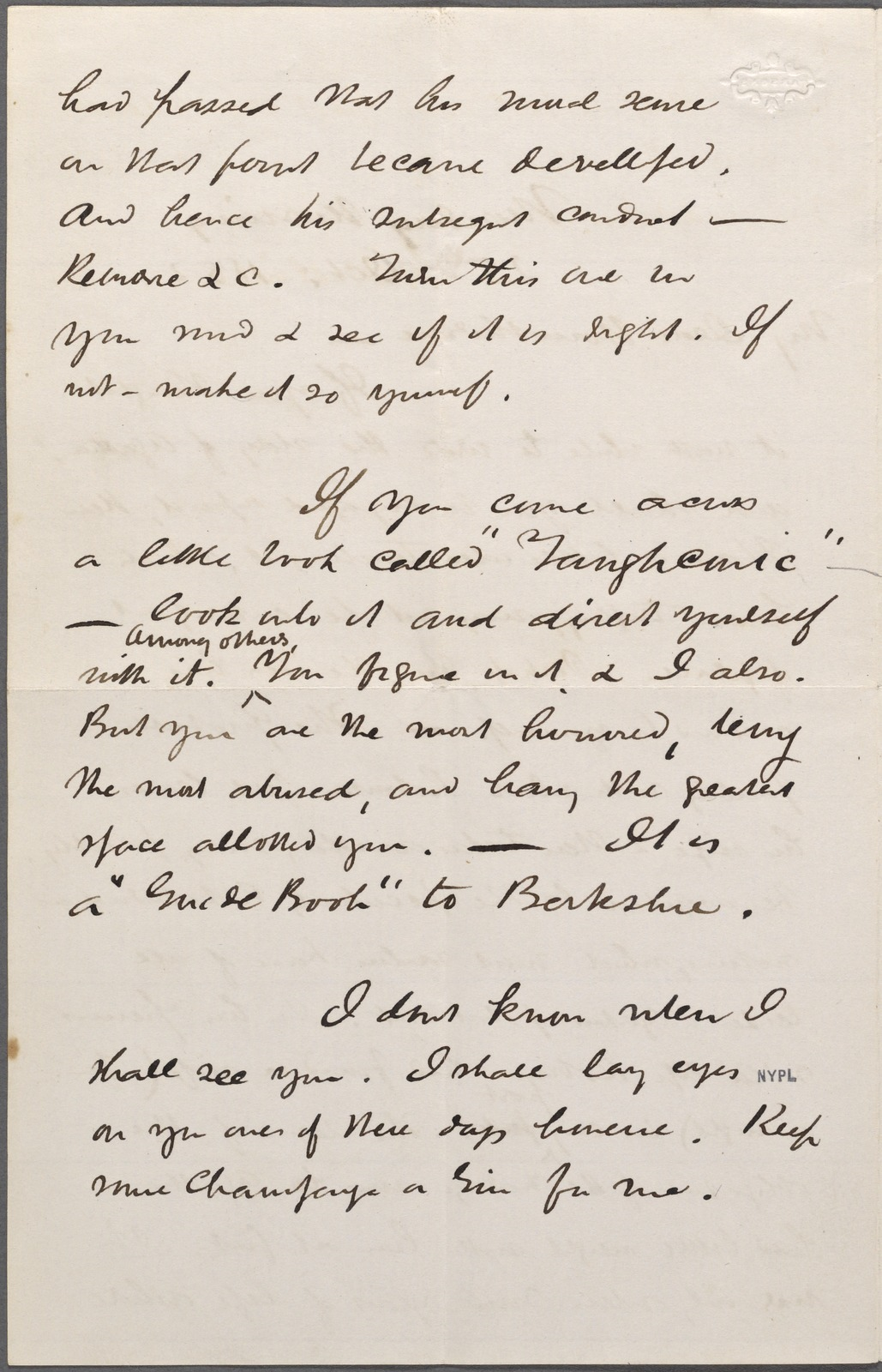 Melvilliana: Melville's "Agatha" letters to Nathaniel Hawthorne