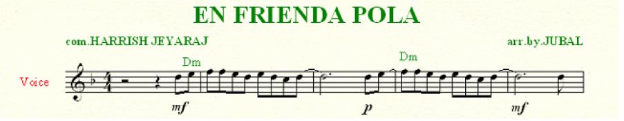 Nanban Song - En Frienda Pola Yaaru Matchan Sample Notation ~ Keyboard ...