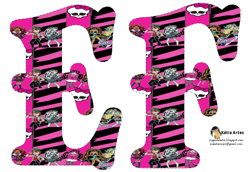 Alfabeto con Monster High de fondo. - Oh my Alfabetos!