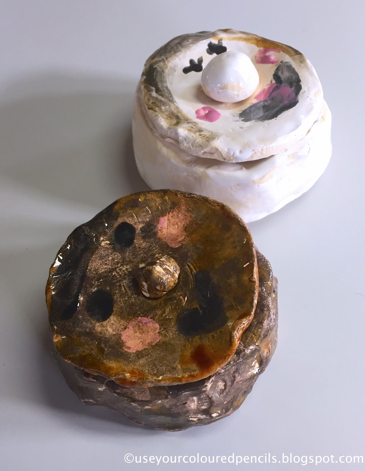 Use Your Coloured Pencils: Self Portrait Pinch Pots