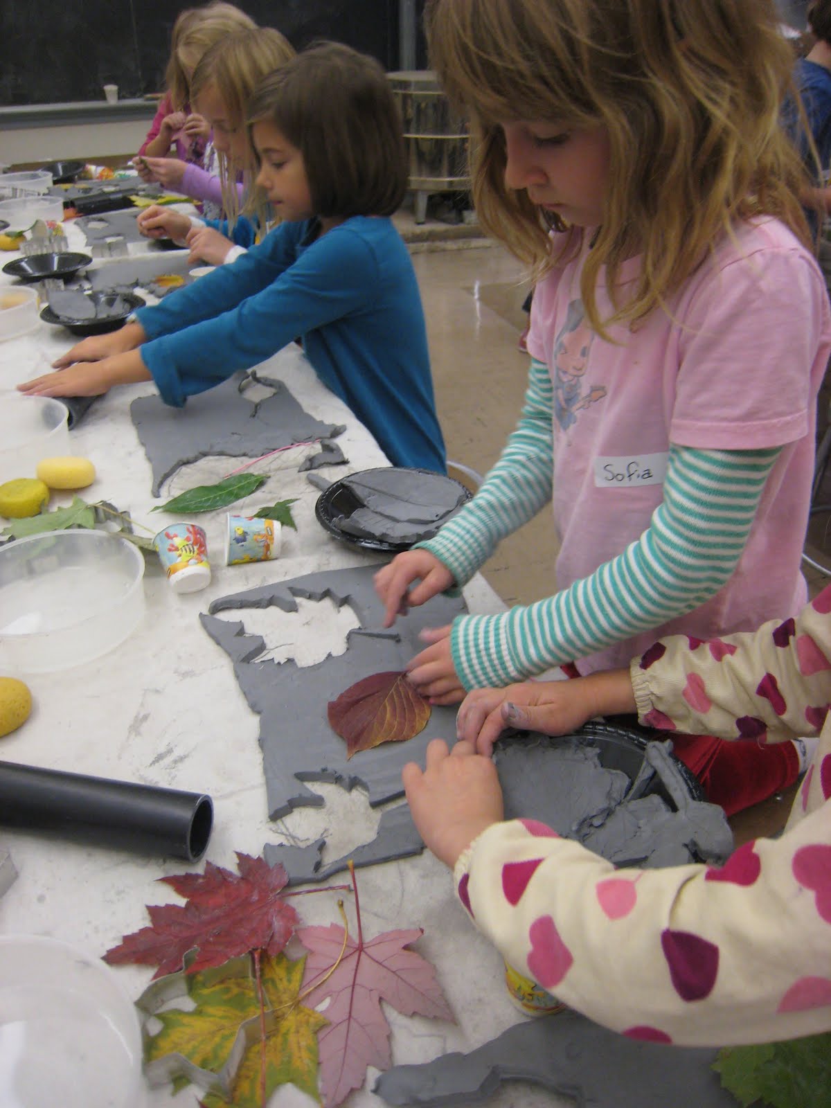 Children's Art Classes: Ceramic Leaf Bowls