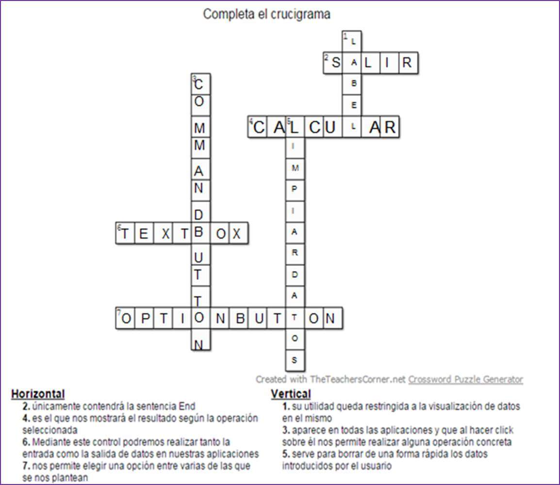 Desarrolla Software Utilizando Programacion Orientada A Objetos 3a Adsm Crucigrama Resuelto