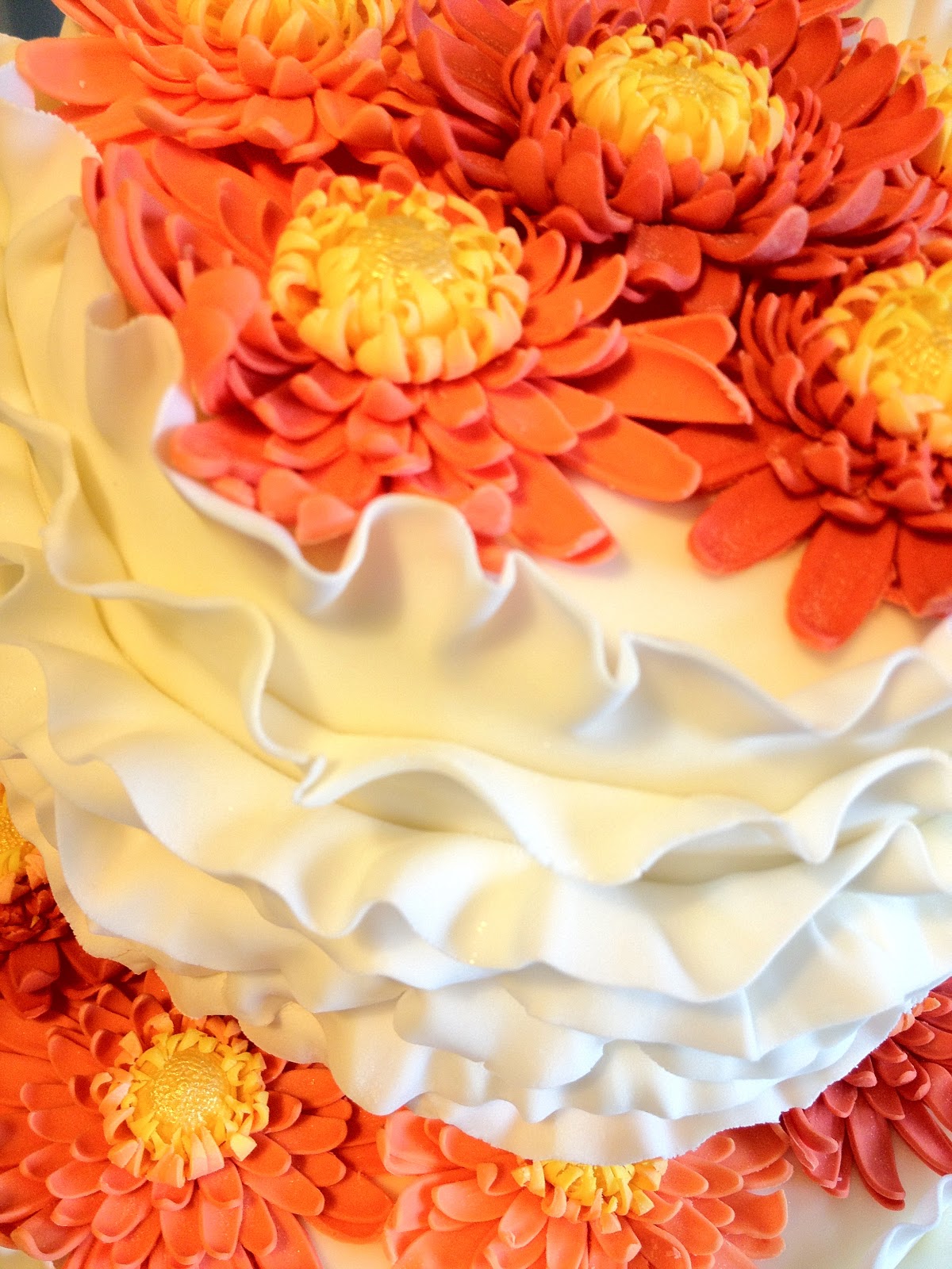 Elaine's Sweet Life: Orange Gerbera Wedding Cake