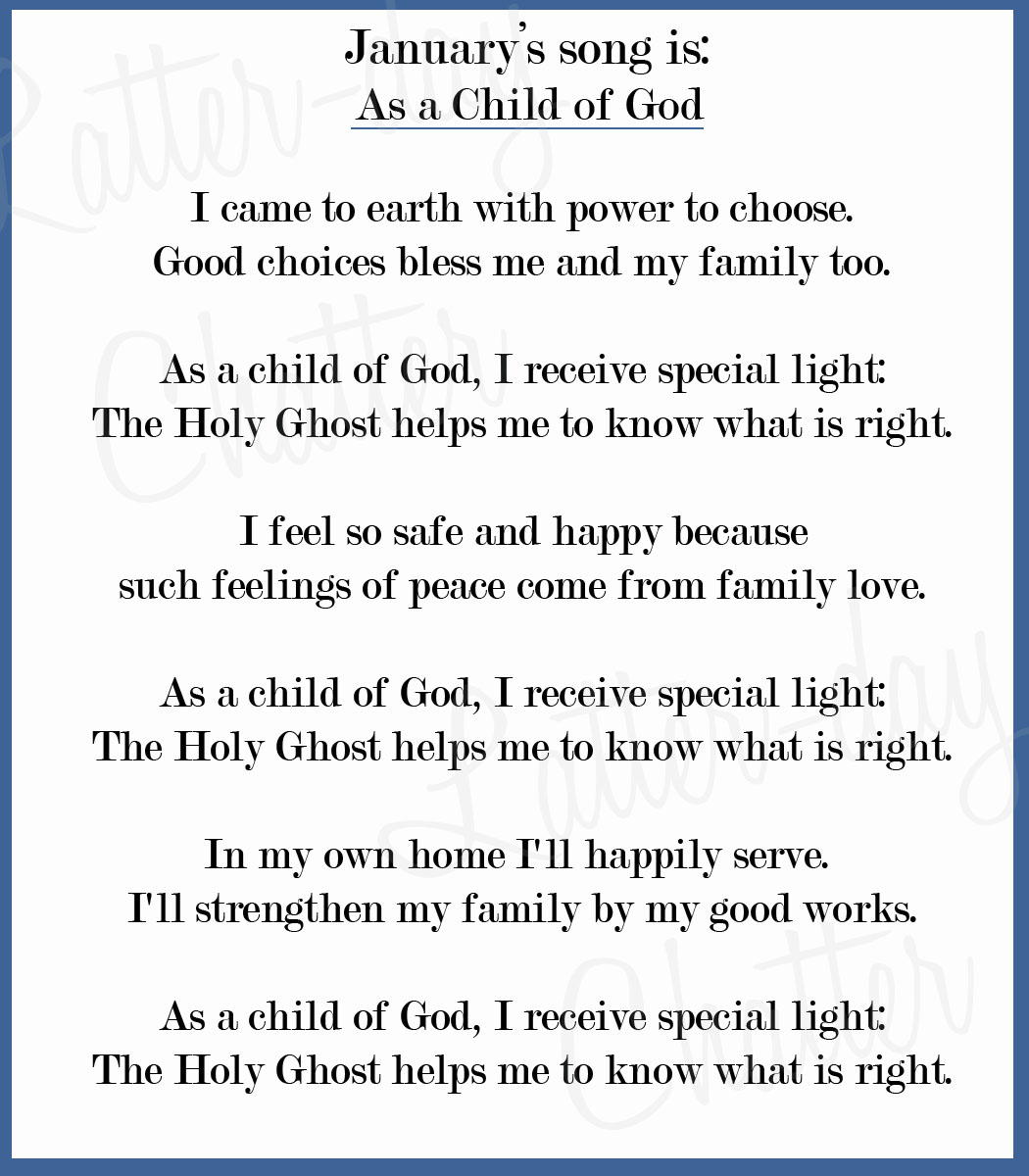 Latter-day Chatter: January Sharing Time Cards