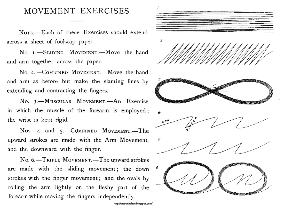 Crayon Palace: Practice Six Movement Exercises for Cursive