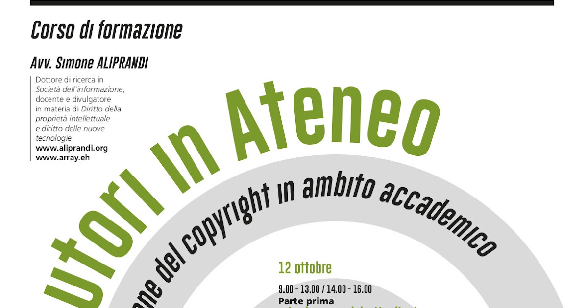 Autori in Ateneo: tutela e gestione del copyright in ambito accademico ...