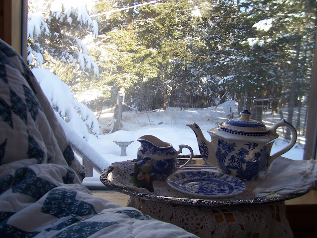 Two Cottages And Tea: Winter Blue Teatime
