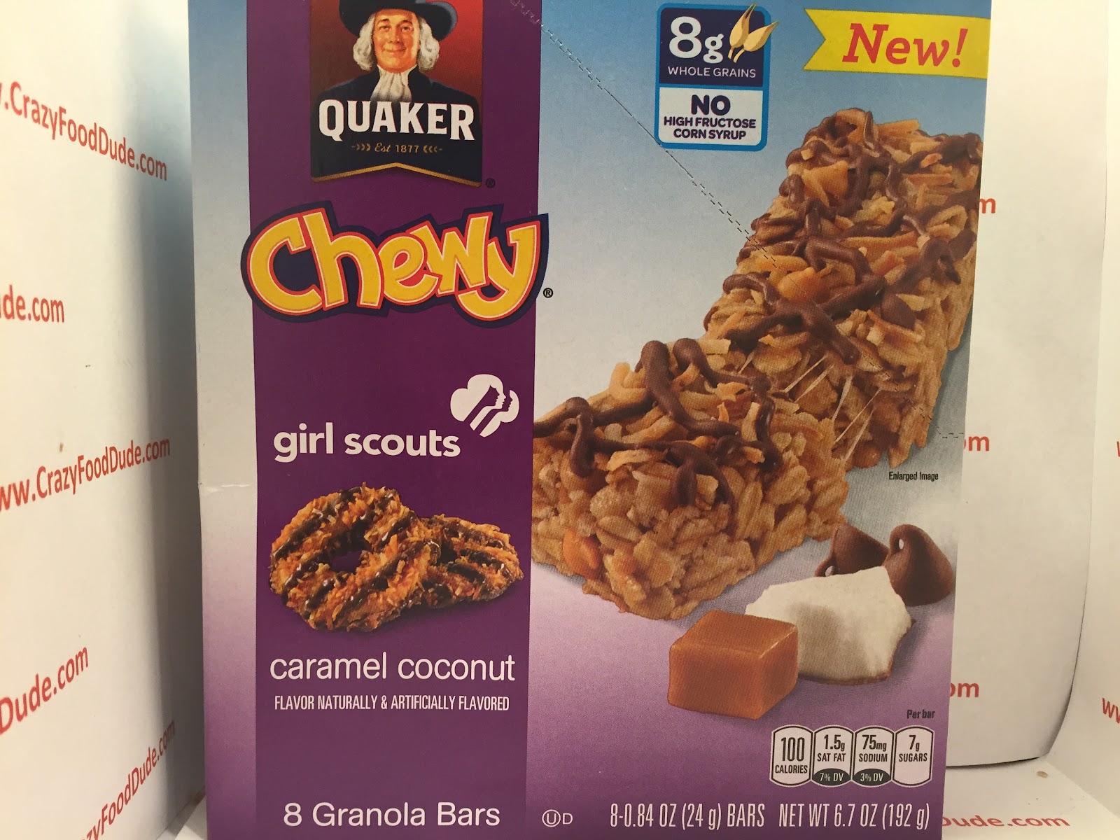 Crazy Food Dude: Review: Quaker Chewy Girl Scouts Caramel Coconut ...