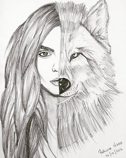 TheFNArtGallery !: HALF WOMAN HALF WOLF. :')