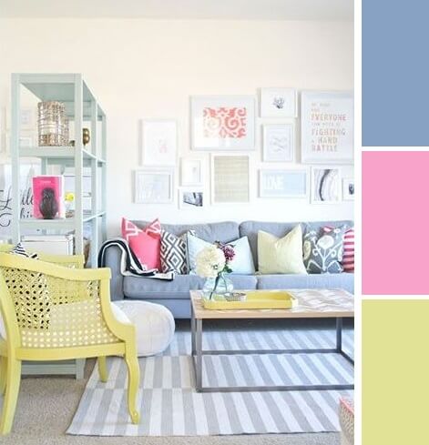 Cores do dia: Azul, rosa e uma pitada de amarelo para alegrar seu ...