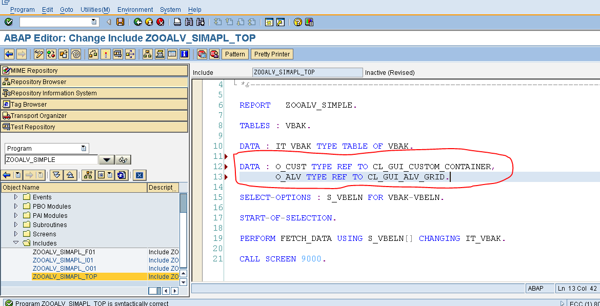 SAP TECH: Basic OO-ALV Report ( SE80 )
