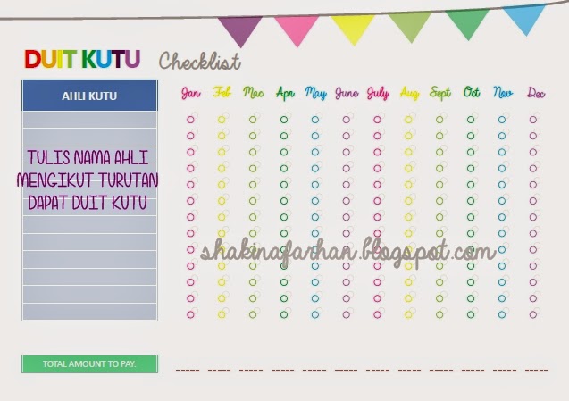 Freebies : Printable duit kutu checklist | Shakina Farhan