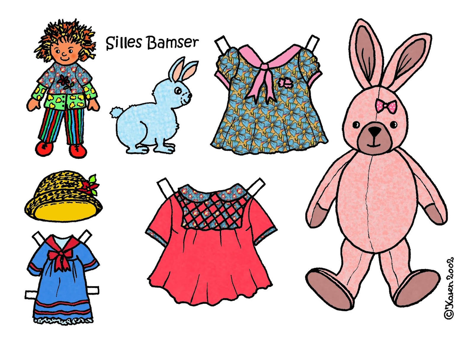 Karen`s Paper Dolls: Sille 1-3 Paper Doll in Colours. Sille 1-3 ...