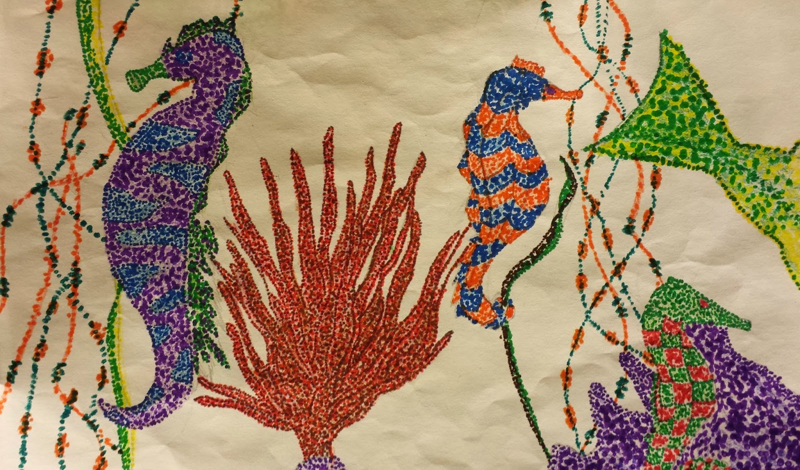 Mrs. Higa's Art Class: Pointillism Seahorses
