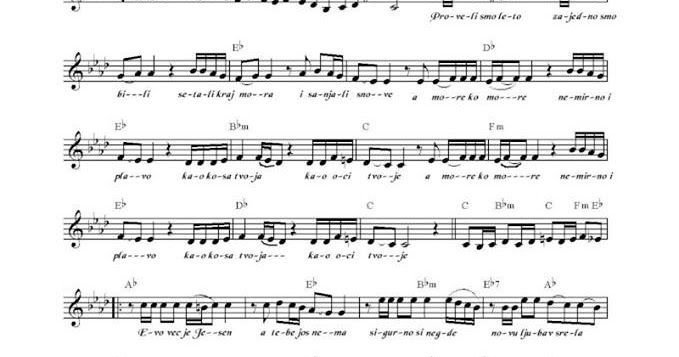 NOTE | DOMACE I STRANE: TUZNO LETO AKORDI NOTE