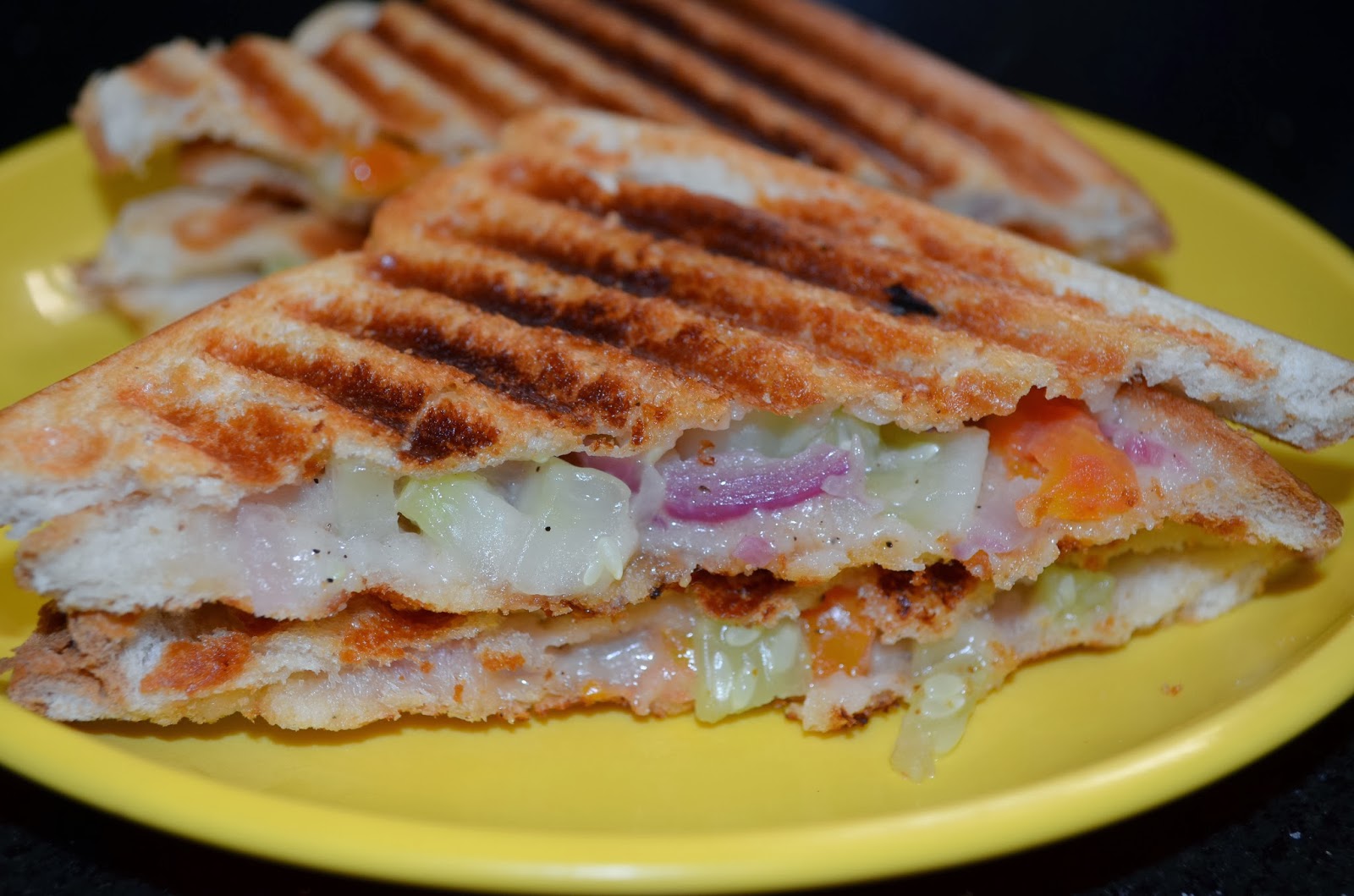 Veggies Mayo & Mustard Sandwich - Easy Cooking