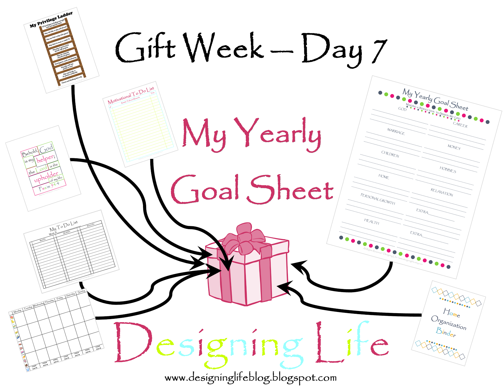 Designing Life: Gift Week Day 7 - My Yearly Goal Sheet