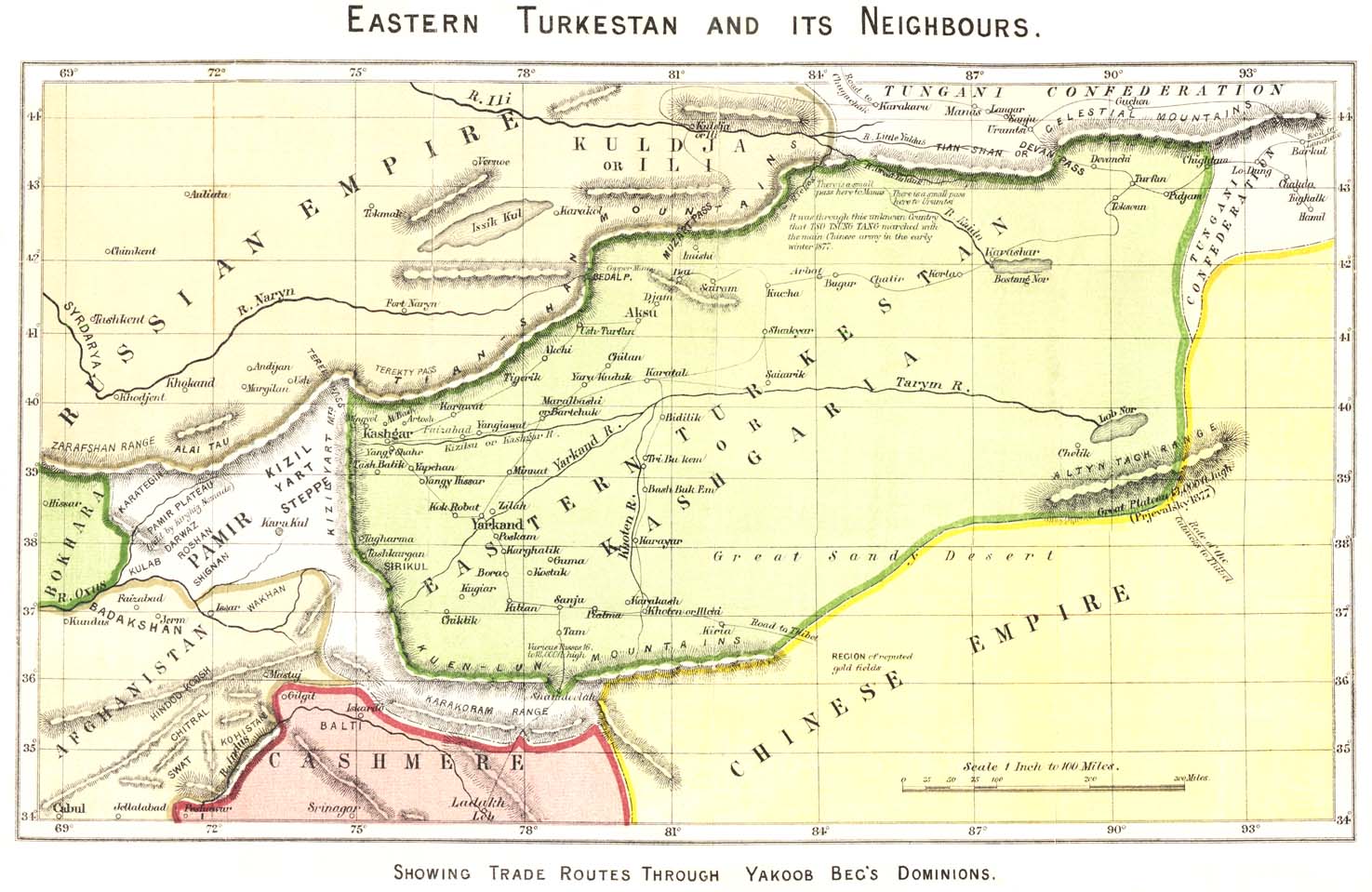 Centro de Asia: Kashgaria y la rebelión de Yakub Beg.