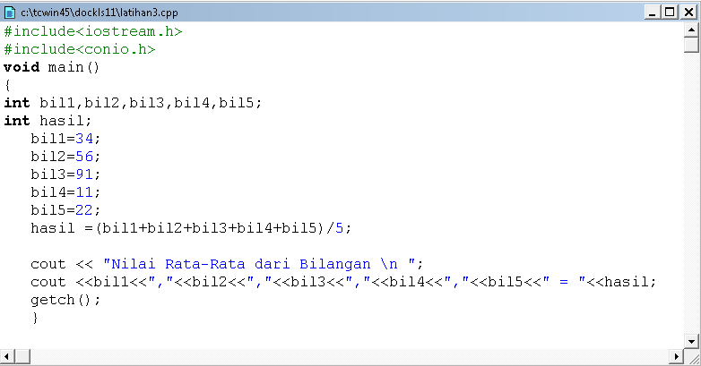 Menghitung Nilai Rata-Rata pada Turbo C++ | LIABLOG