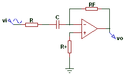 Filtro Pasa altos Activo de 1er Orden RC