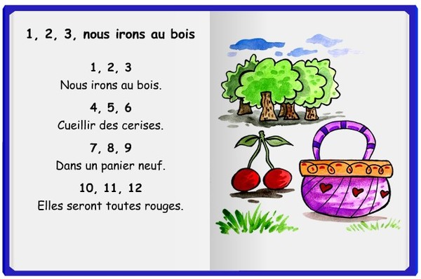 DESDE QUINTO: Comptine "Un, deux, trois, nous irons au bois"