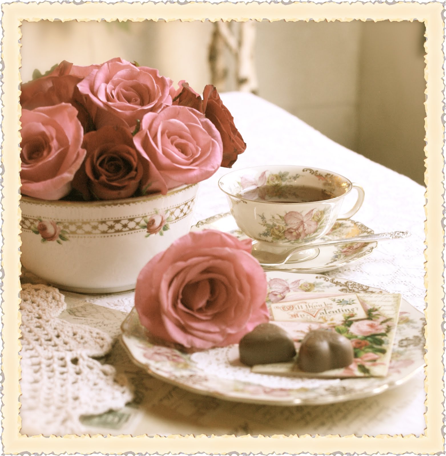 Rose Vignettes: Happy Valentine Wishes