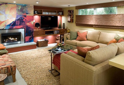 Salas decoradas en sótanos