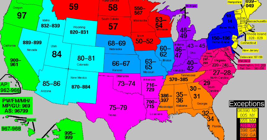 United States Zip Code Map - United States Map