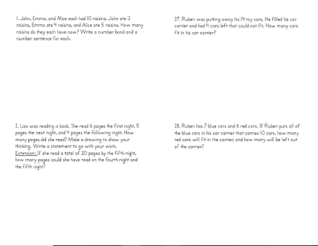 Math Application Problem Booklets for First Grade! - Tech and Teachability