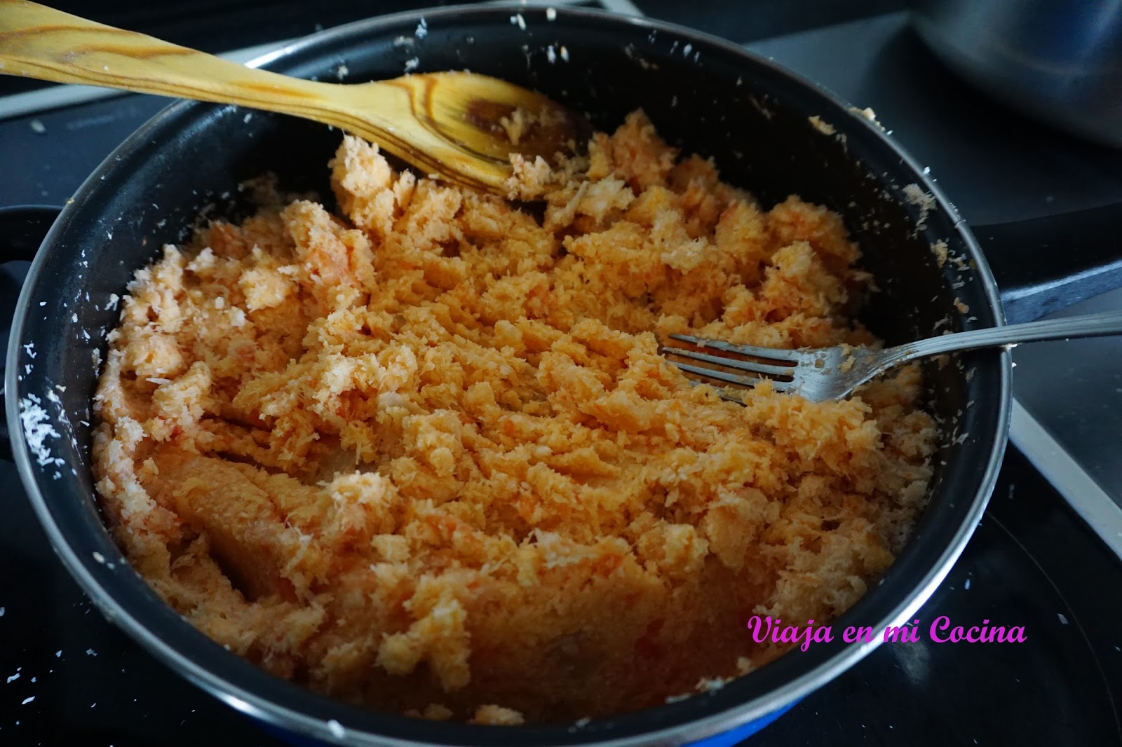 Pudding de coco, yuca y papaya - Viaja en mi Cocina