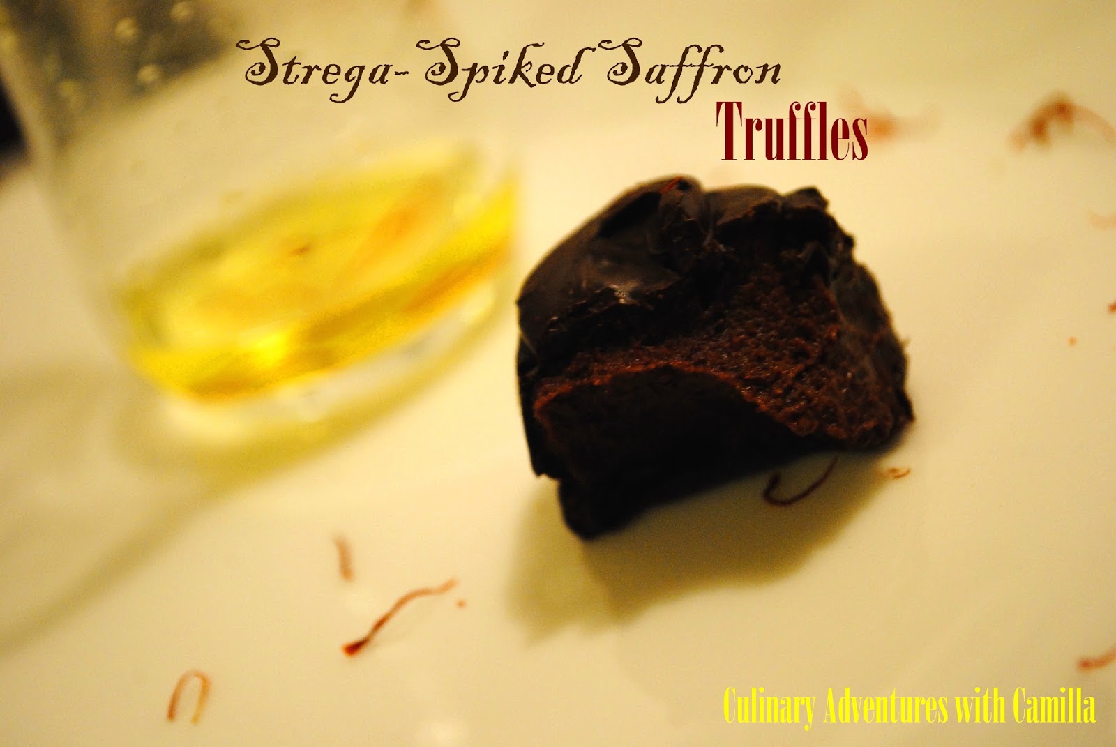Strega-Spiked Saffron Truffles