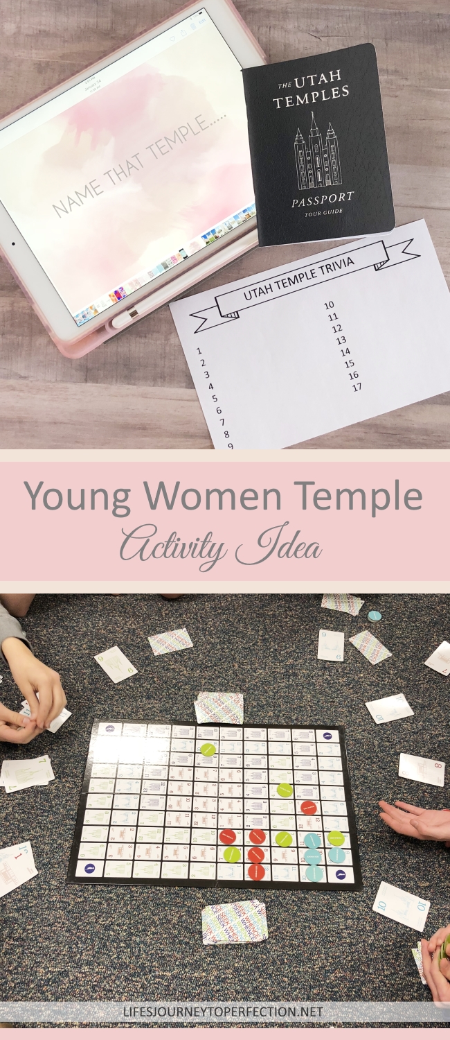 Life's Journey To Perfection: Young Women Temple Activity Idea