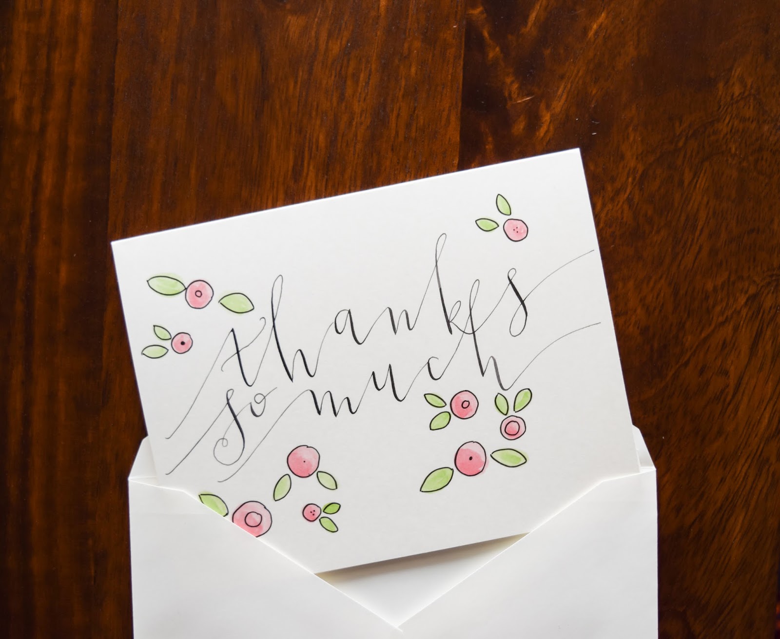 DIY calligraphy thank you cards | The Red Pencil Box
