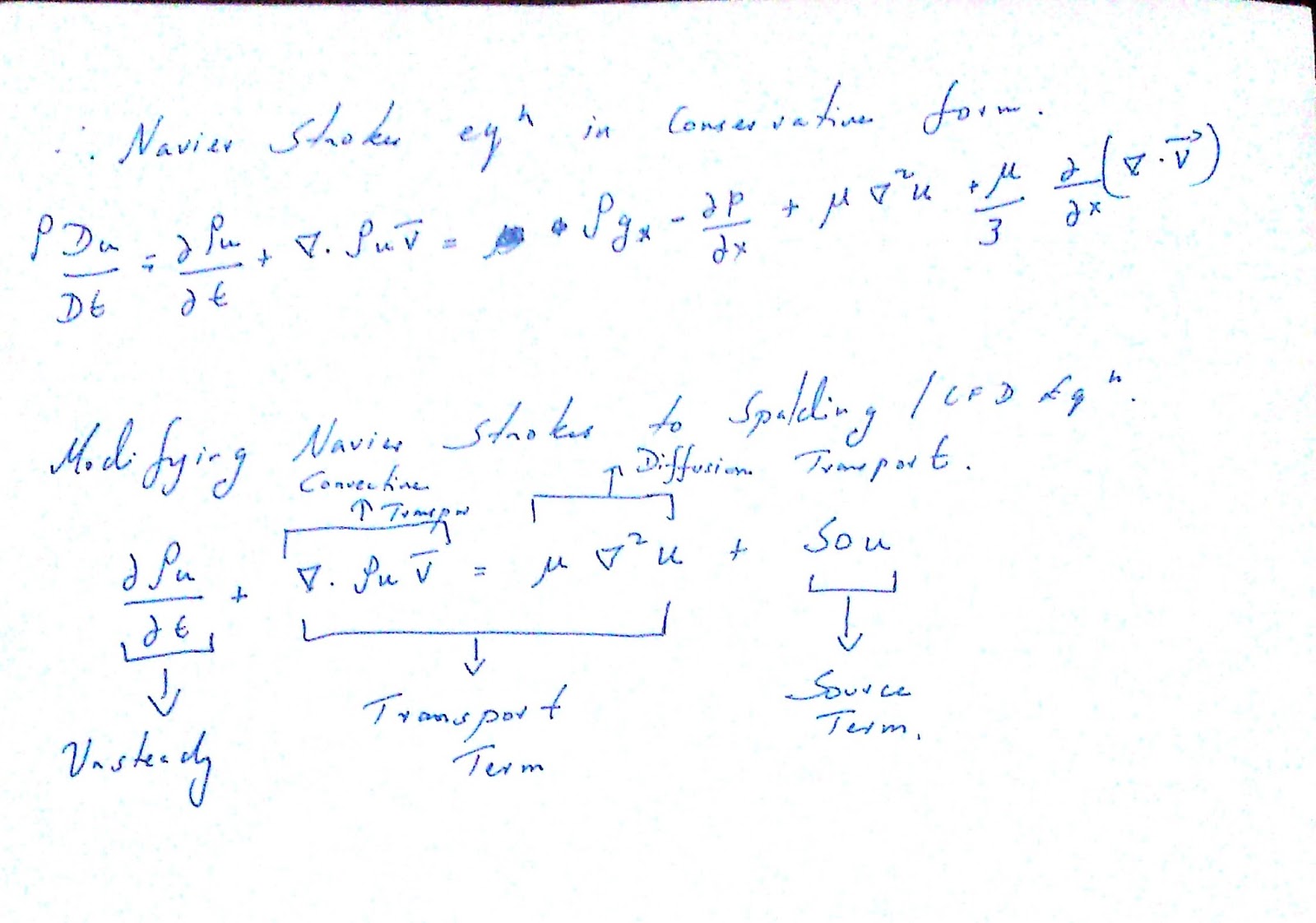 Lecture Notes: CFD - Derivation of Momentum Equation, Navier Strokes ...