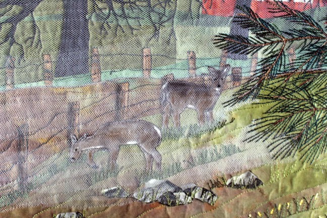 Barbara Strobel Lardon Art quilts: "Deer Trace"