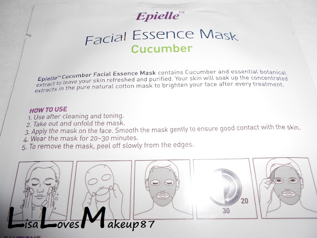 LisaLovesMakeup87: Review: Epielle Facial Essence Mask "Cucumber"
