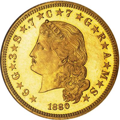 1880 $4 Stella Flowing Hair coin in Bonhams Auction | Lunaticg Coin