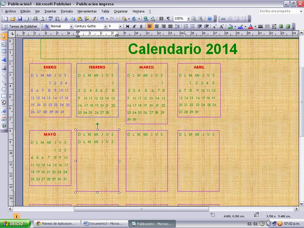 mingo : Práctica 4 - Elaboración Calendario Anual