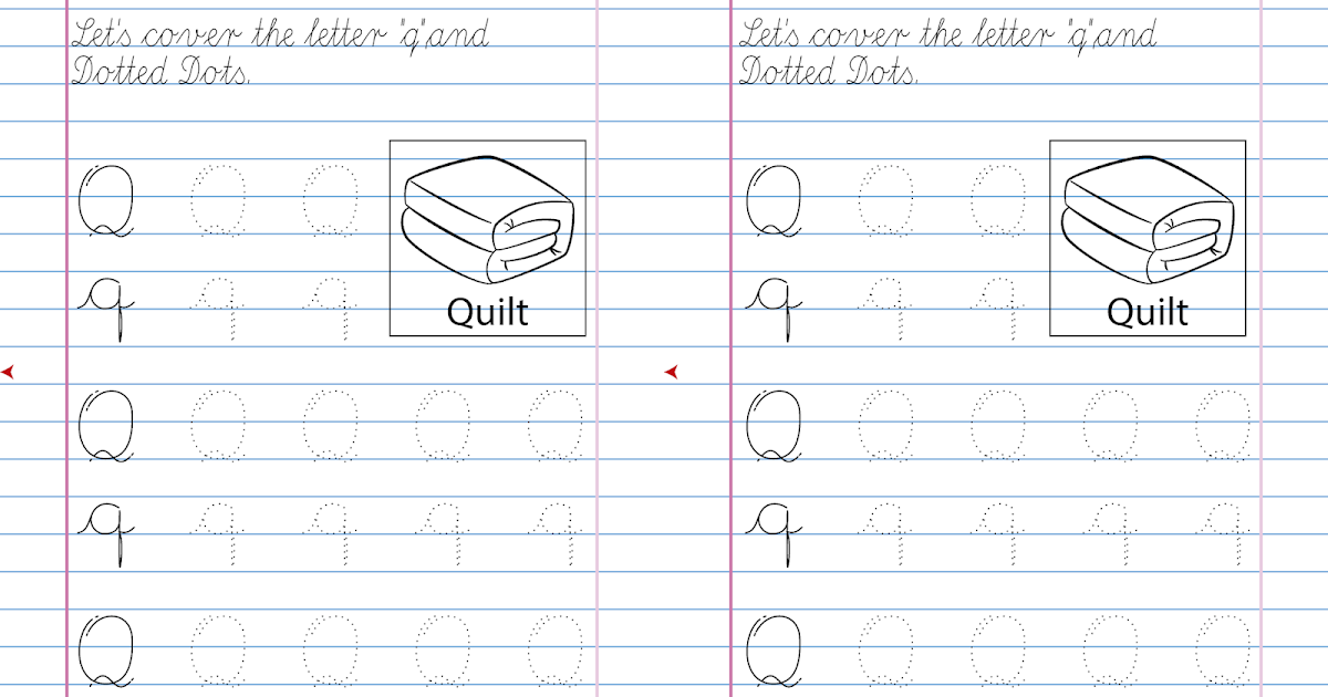 To print // dotted activity double letter "Q" in PDF