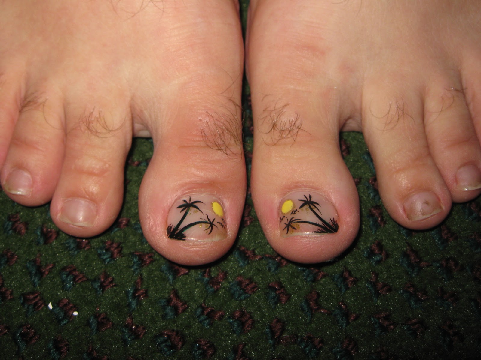 Palm Tree Toe Nail Art