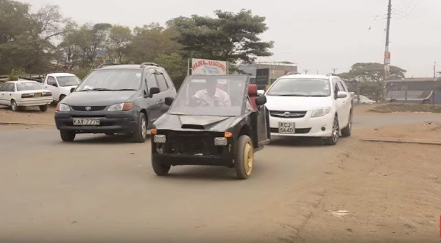 2 talented Kenyans build a 'car' from an old motorbike and it's genius ...