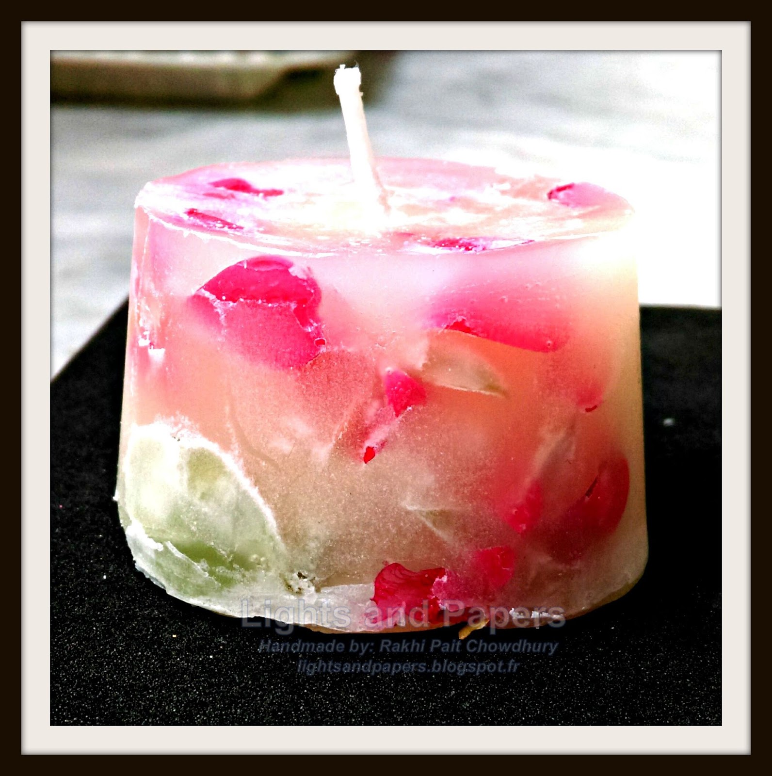 Lights and Papers: Textured candles using natural props