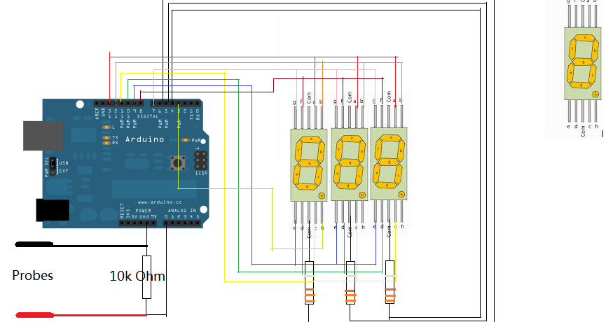 Digital Voltmeter with 7 segment display - Dijital Elektronik Arduino ...