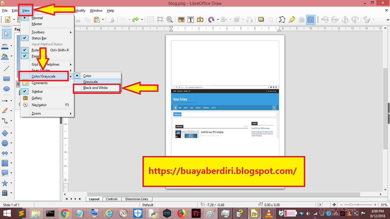 cara mengubah warna gambar di microsoft atau libre office drawing