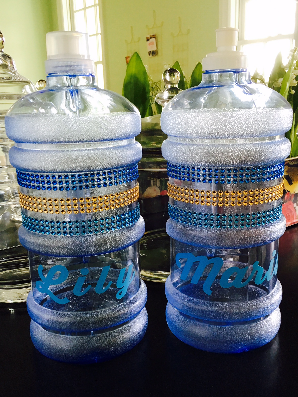 The Lily of the Valley Craft Room: Super Sparkly Personalized Water Jug